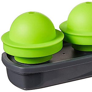 Tovolo Seamless Sphere Ice System, Compact, 2.5 Inch Crystal Clear Spheres - Set of 4 Molds,Black