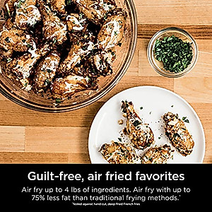 Ninja SP201 Digital Air Fry Pro Countertop 8-in-1 Oven with Extended Height, XL Capacity, Flip Up & Away Capability for Storage Space, Basket, Wire Rack Crumb Tray, Silver (Renewed), Black