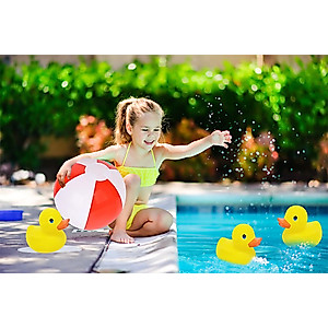 Yellow Rubber Duck Toy Duckies for Kids, Bath Birthday Gifts Baby Showers Classroom Incentives, Summer Beach and Pool Activity, 3" Inch (2-Pack)