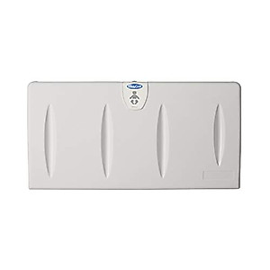 SafetyCraft Wall-Mounted Baby Changing Station, Horizontal Changing Table with Safety Straps for Commercial Restrooms, ADA and ANSI Compliant, Light Gray