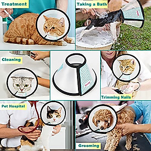 MintCat Cat Cone, Adjustable Cat Cone Collar Soft, Lightweight Cat Recovery Collar, Protective Cat Cones to Stop Licking Pet Cone, Plastic Elizabethan Collar for Cats Kitten Small Dog After Surgery, S