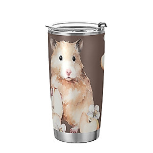 Yasala Tumbler Guinea Pig Apples Insulated Coffee Cup Beverage Container Office Travel Mug with Straw and Lid 20oz Holiday Back to School Gift