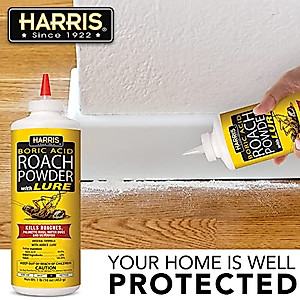 HARRIS Boric Acid Roach and Silverfish Killer Powder w/Lure (16oz)