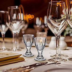 Ruckae Shot Glasses, 0.5oz Mini Wine Shot Glasses 12 Set, Unique Long Stem Wine Glasses/Mini Goblet Liquor Glasses/Port Glasses