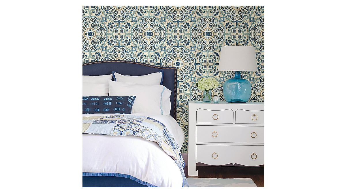 NuWallpaper NU2235 Florentine Tile Wallpaper - Elegant Design