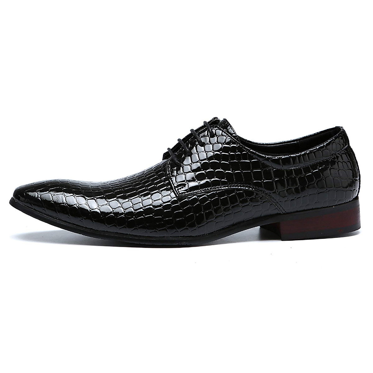Men's Dress Oxford Shoes Alligator Patent Leather Wedding Prom Formal Black Dress Casual Shoes for Men 11 US