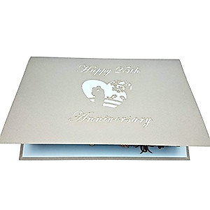 iGifts And Cards Happy 25th Anniversary 3D Pop Up Greeting Card -Soulmates, Celebration, Marriage, Being Together, Celebrate a Milestone, Silver Anniversary, Love Bridge, Congratulations, Romantic