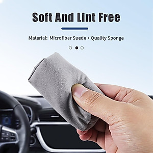 ANTSHINY Microfiber Applicator Pad, Car Detailing Suede Sponge Applicator, 6Pcs Coating Sponge Pads for Cars, Ceramic Spray Coating, Applying Wax, Sealants & Other Conditioners-（6pcs）