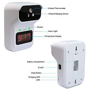 LYCHL Wall Mounted Thermometer +Soap Dispenser Wall Mounted Set for Offices, Factories, Shops, Schools, Restaurants, Rail Station Entrances, and Other High-Density Areas