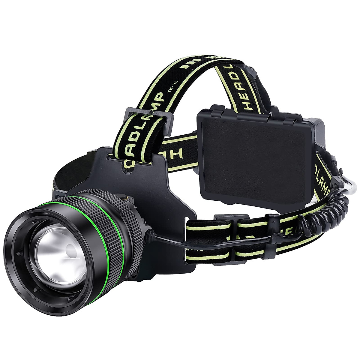 AHHZDZQ 120,000LM Super Bright LED Rechargeable Headlamp, Zoomable Head lamp with 5 Lighting Modes, 90° Adjustable & IP67 Waterproof for Camping | Hiking | Climbing | Fishing | Hunting | Auto Repair