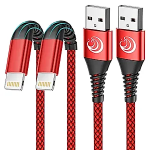 Aioneus iPhone Charger 6ft 2Pack MFi Certified Lightning Cable Fast Charging Durable Nylon Braided Phone Charger Cord Compatible with iPhone 13 Pro 12 Pro 11 Pro Xs Max Xr 8 7 Plus Se 2020 iPad