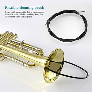 Trumpet/Cornet Cleaning and Maintenance Cleaner Care Kit with Valve Oil, Tuning Slide Grease, Flexible Brush, Valve Brush, Mouthpiece Brush, Cork Grease, Cleaning Cloth, and More in Khaki