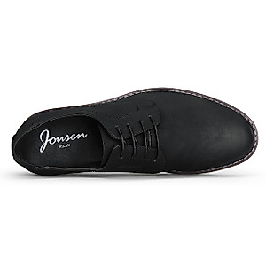 Jousen Dress Shoes for Men Plain Toe Suede Oxfords Lightweight Business Casual Classic Formal Derby Shoes(AMY619 Black 9)