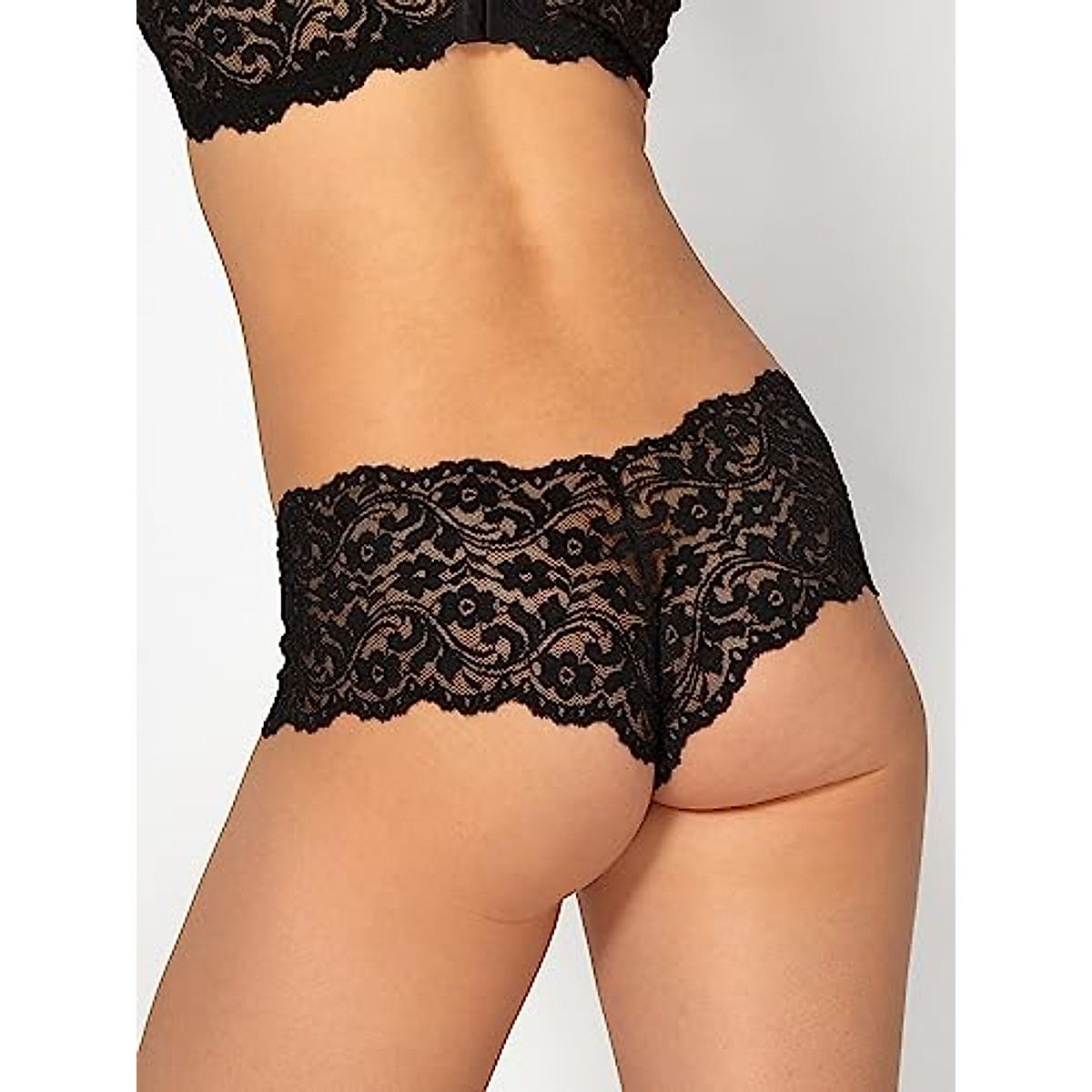 Smart & Sexy womens Signature Lace Cheeky Panty 2 Pack Underwear, No No Red/Black Hue, 9 US