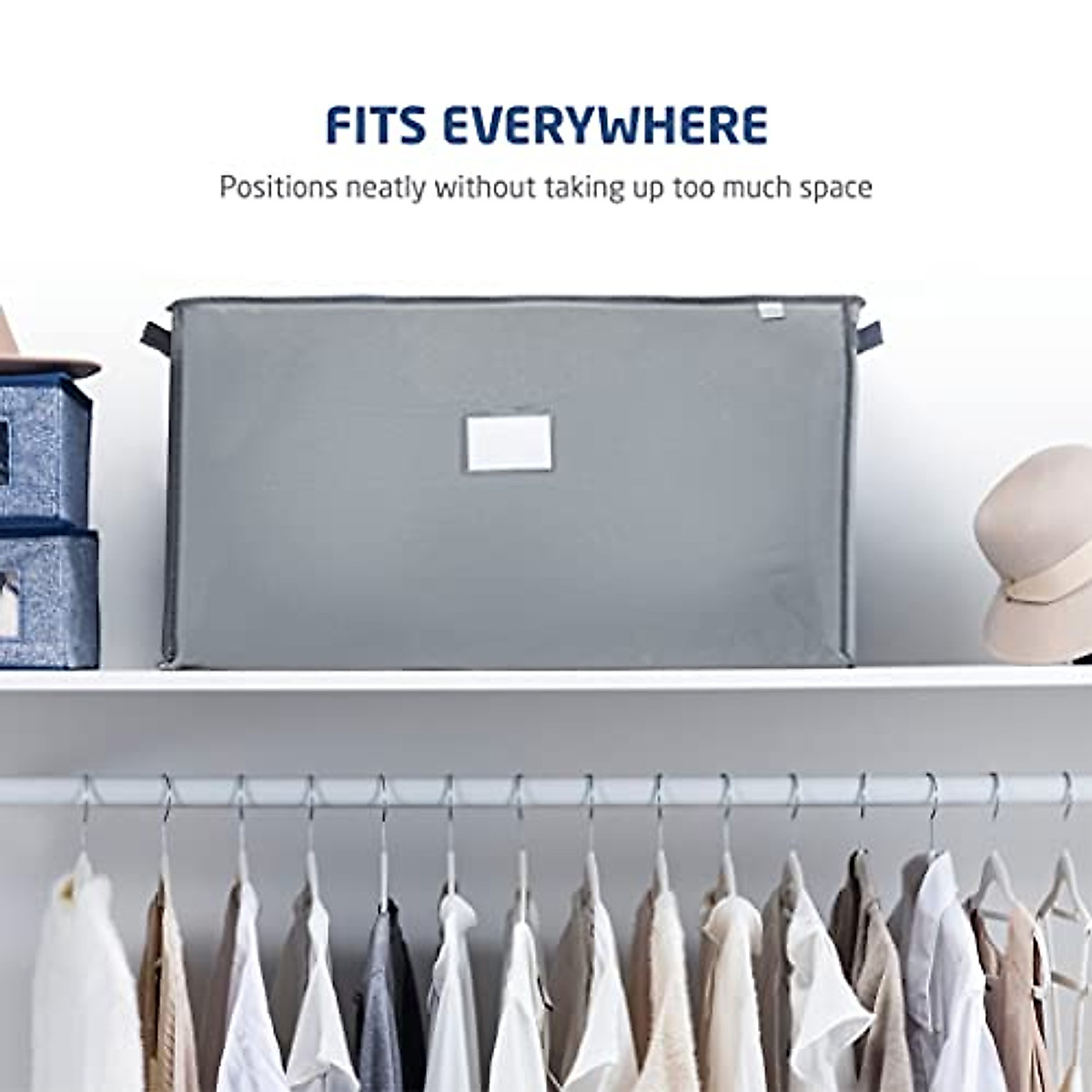 ZOBER Jumbo Storage Bag Organizer (2 Pack) Large Capacity Storage Box with Reinforced Strap Handles, PP Non-Woven Material, Clear Window, Store Blankets, Comforters, Linen, Bedding, Seasonal Clothing