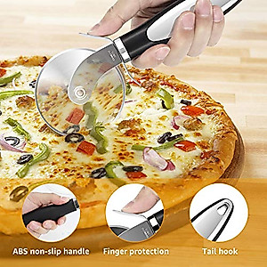 Pizza Cutter Wheel - Premium Kitchen Pizza Cutter - Super Sharp and Easy to Clean Pizza Slicer, Pizza Wheel, Cortador De Pizza, Black