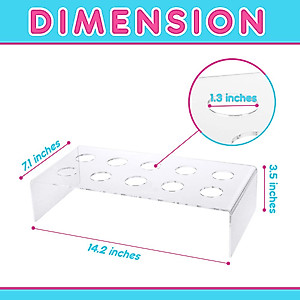 Clear Acrylic Ice Cream Cone Holder Stand 10 Holes to Display Snow Cones Sushi Hand Rolls Popcorn Candy French Fries Sweets Savory, Ice Cream Recipe Ebook Included