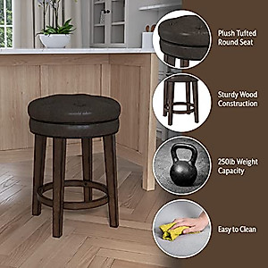 Hillsdale Krauss Backless Swivel Counter Height Stool Counter Stool, Dark Brown