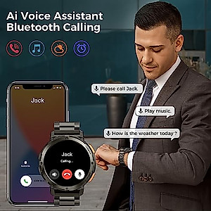 KOSPET Smart Watch AMOLED Display 2 Bands(Metal+Rubber) 60 Days Ultra-Long Battery Life (Call Receive/Dial) 70 Sports Modes 5ATM/IP69K Waterproof Smartwatches for Android iPhone