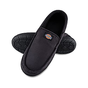 Dickies Men's Venetian Slipper, Black Microsuede, Large