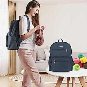 Olikraft Crochet Bag Organizer - Yarn Bag for Crochet Accessories and Gadgets, Knitting Bag for Yarn Storage & Crochet Supplies, Crochet Bags Crocheting, Knitting bags and totes (Blue)