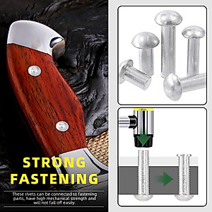 Keadic 300Pcs 12 Sizes Solid Aluminum Brazier Head Rivets Assortment Set, M4 M5 M6 10mm 14mm 20mm 25mm Length Aluminum Rivets Fastener for Household Machinery Automobile Industry