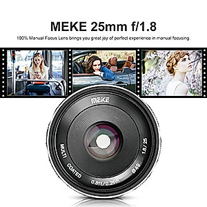 Meike 25mm F1.8 Large Aperture Wide Angle Lens Manual Focus Lens Compatible with Panasonic Lumix Olypums M43 Mount Mirrorless Cameras GH4 GH5 GH6