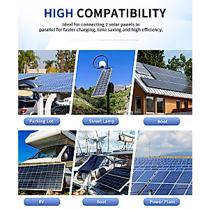 ELECTOP Solar Panel Connector Extension Cable 3.5Ft, 2-in-1 Solar Y Branch Connectors Parallel Adapter Cable, Solar Panel Wire Splitter Male/Female Plug Tool Kit for Solar Panels Solar Generator RV