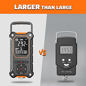 SNAIL TRAIL Fish Scale with Lip Gripper, 50 lbs Tournament Bass Scale with 8 Storage Bins, Digital Fishing Weight Scale with Hook & Clamp, High Contrast Hanging Weigher for Boat, Fishing Gifts for Men