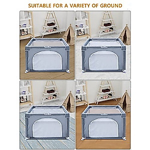 Baby Playpen, Baby Playard Small Space for Toddler with Gate, BPA-Free, Non-Toxic, Safe No Gaps Play Yards, Indoor & Outdoor Kids Activity Center with Anti-Collision Foam Protection - 36"x36"x26.5"