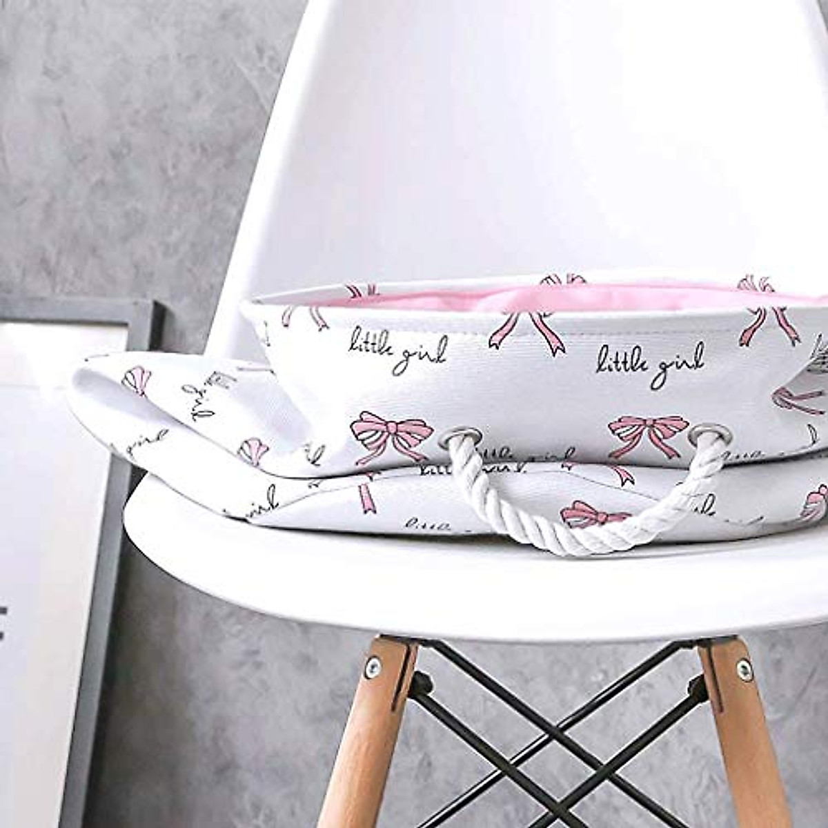 TBGFPO Storage Basket-Medium Round Laundry Hamper Nursery Baskets Collapsible Storage Bin Dirty Clothes Basket Shelf Closet Organization Home Decor