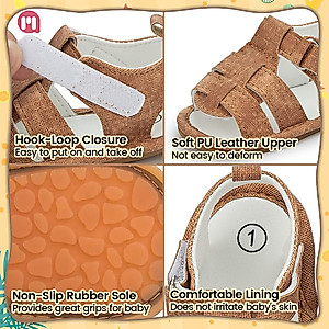 Meckior Baby Infant Boy Girl Sandals Newborn Non-Slip Soft Rubber Sole Sandals for Baby Boys Open-Toe Outdoor Casual Summer First Walkers Shoes