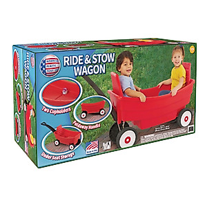 American Plastic Toys Ride & Stow Deluxe Wagon for Toddlers & Kids Ages 18 Months and Up | Lightweight & Durable | Made in USA from Safe Plastics | Make Family Memories