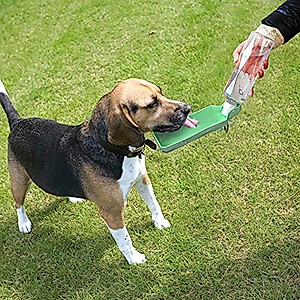 FUUIE Bowls for Food and Water Pet Dog Travel Water Bottle Dispenser Foldable Plastic Cat Drinking Water Feeder Portable Outdoor Pet Puppy Bowl Drinker 500ML (Color : Blue)