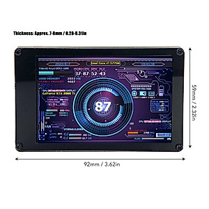 Computer Temp Monitor, 3.5in IPS USB Screen CPU GPU RAM Temperature Display PC Sensor Panel, 360° Rotation Auto Screen Shutdown for AIDA64 for RPi for Linux for Windows