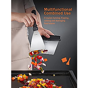 Loomla Griddle Accessories for Blackstone,13 Pc Flat Top Grill Accessories with Scraper, Spatulas, Tongs, 2 Bottles, 4 Egg Rings, Griddle Spatulas Set, Stainless Steel BBQ Accessories for Camping