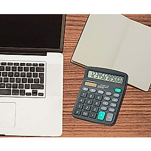 Calculators, BESTWYA 12-Digit Dual Power Handheld Desktop Calculator with Large LCD Display Big Sensitive Button (Black, Pack of 6)