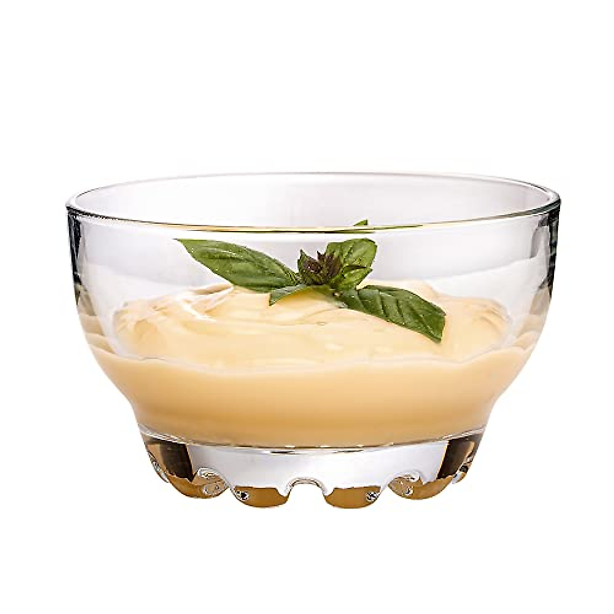 Volarium Glass Bowls Set for Kitchen Prep, Small Glass Bowls for Dessert, Snack, Fruit, or Nuts, 9.5 ounce Capacity Dip Bowls, Set of 6, Premium Quality Clear Glass