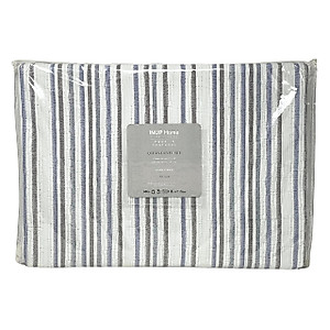 Inup Home Made in Portugal 3 Piece Queen Size Soft 100% Cotton Luxurious Duvet Cover and 2 Standard Shams Set Multicolor Stripe