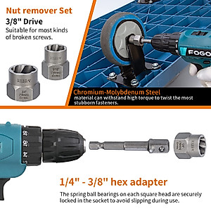 REBRA Screw&Bolt Extractor Set and Left-Hand Drill Bit Set, with Hex Adapter, Easy Out Stripped Screw Remover Socket Set Tool for Stripped, Damaged, Rounded-Off, Rusted Bolts, Nuts&Screws 26-Pieces