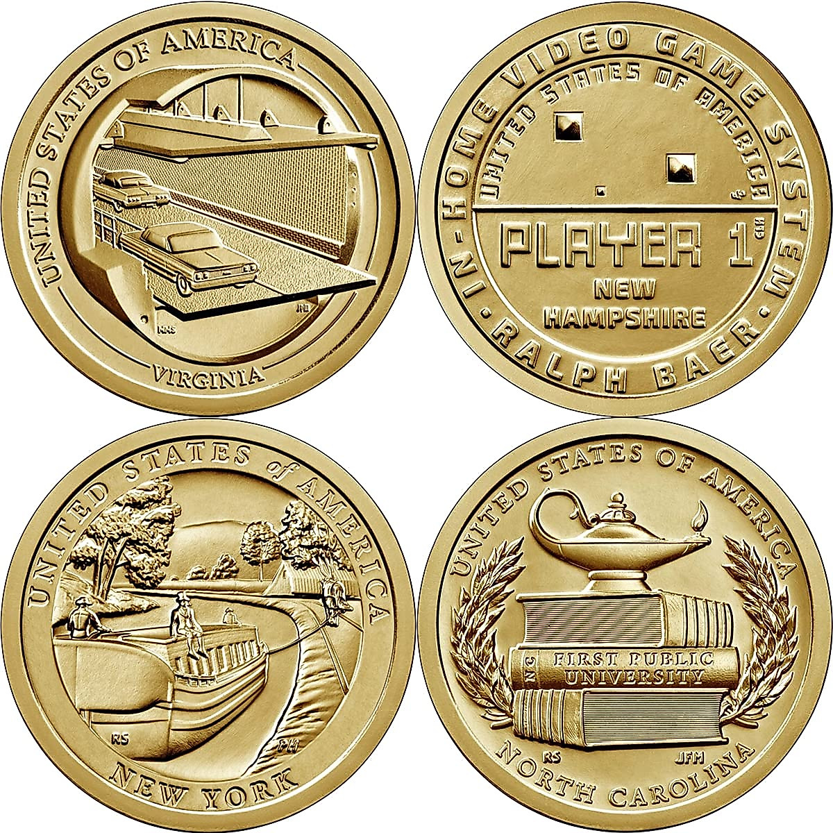 2021 P American Innovation 4 Coin Set 1 Dollar Coins Philadelphia Mint Uncirculated