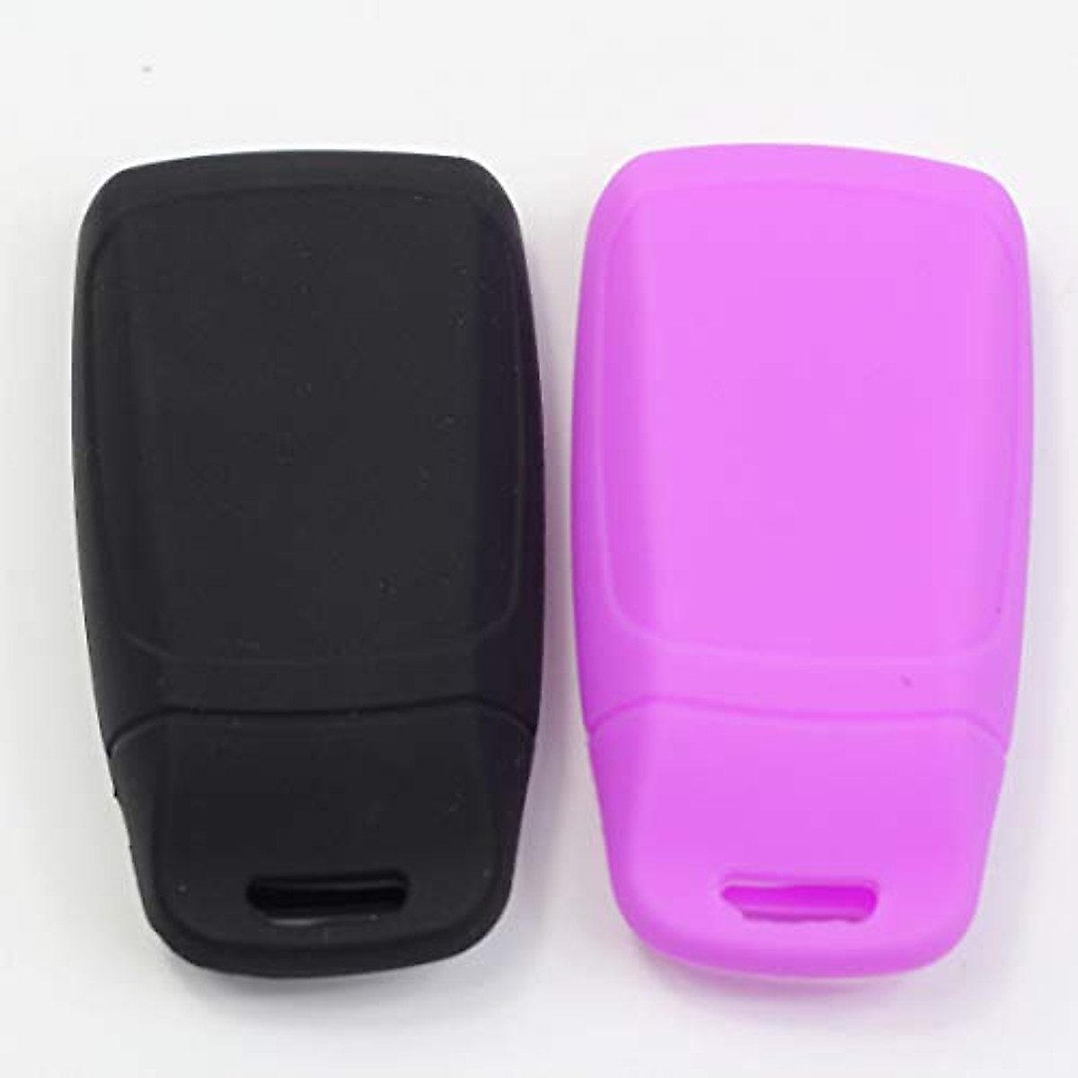 Btopars 2Pcs 4 Buttons Rubber Smart Key Fob Cover Keyless Entry Case Protector Compatible with 2017 2018 2019 Audi S4 S5 S7 S8 SQ5 SQ7 TT Black Purple