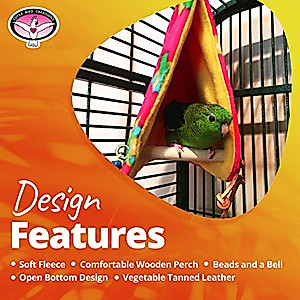 Super Bird Creations SB473 Peekaboo Perch Tent, Small Bird Size, 10” x 4” x 4.5”