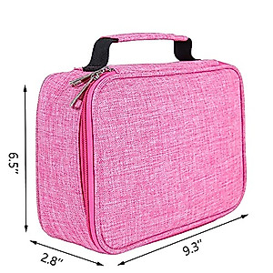 emgv jpoo High Capacity Zipper Pens Pencil Case- Multi-Functional Stationery Pencil Pouch 72 Slots Colored Portable Pencil Case Bags for Office College School (pink)