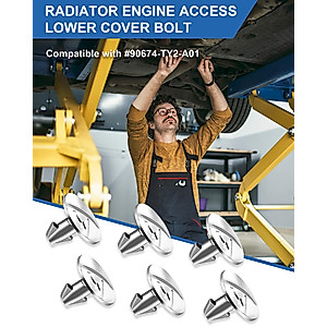 Vomika Lower Engine Cover Pin Screws - Premium Radiator Access Cover Pin Clips, Splash Shield Bolt Screw Fastener Clip - 14 Pieces, Compatible with Honda Civic, Accord, CRV, Acura