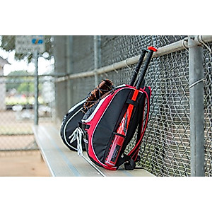 Athletico Baseball Bat Bag - Backpack, T-Ball & Softball Equipment & Gear for Youth and Adults | Holds Helmet, Glove | Shoe Compartment & Fence Hook (Magenta)