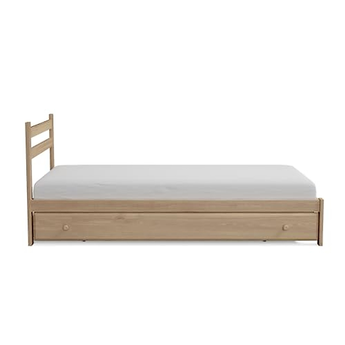 Twin Trundle Bed Wooden Bed Solid Pine Wood with Slats Support Unfinished Single Wooden Bed Frame Suitable for Bedroom and Wheeled Trundle Bed