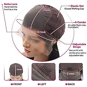 28 Inch Deep Wave Lace Front Wigs Human Hair 180% Density Curly Lace Front Wig Human Hair Wigs for Black Women 13x4 HD Lace Frontal Glueless Wigs Human Hair Pre Plucked With Baby Hair Natural Color