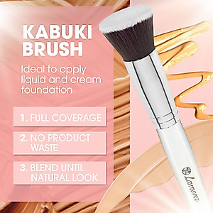 Foundation Blush Powder Brush Set - Eyeshadow Kabuki Brushes, 6 Piece Essential Makeup Brush Kit - Top Choice Premium Quality Synthetic Bristles