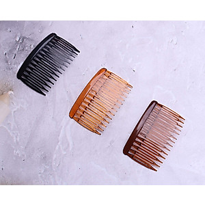 Ruwado 6 Pcs 14 Teeth Hair Side Comb Transparent Twist French Vintage Style Hair Clips Pins Accessories for Women Girls Bridal Wedding Veil Fine Hair